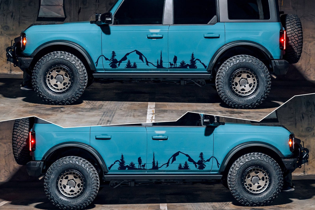 Mirrored Pair of Hiker and Dog Vinyl Decals | 294P – Strange Motion ...