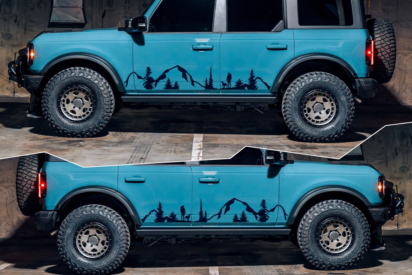 Mirrored Pair of Hiker and Dog Vinyl Decals | 294P – Strange Motion ...