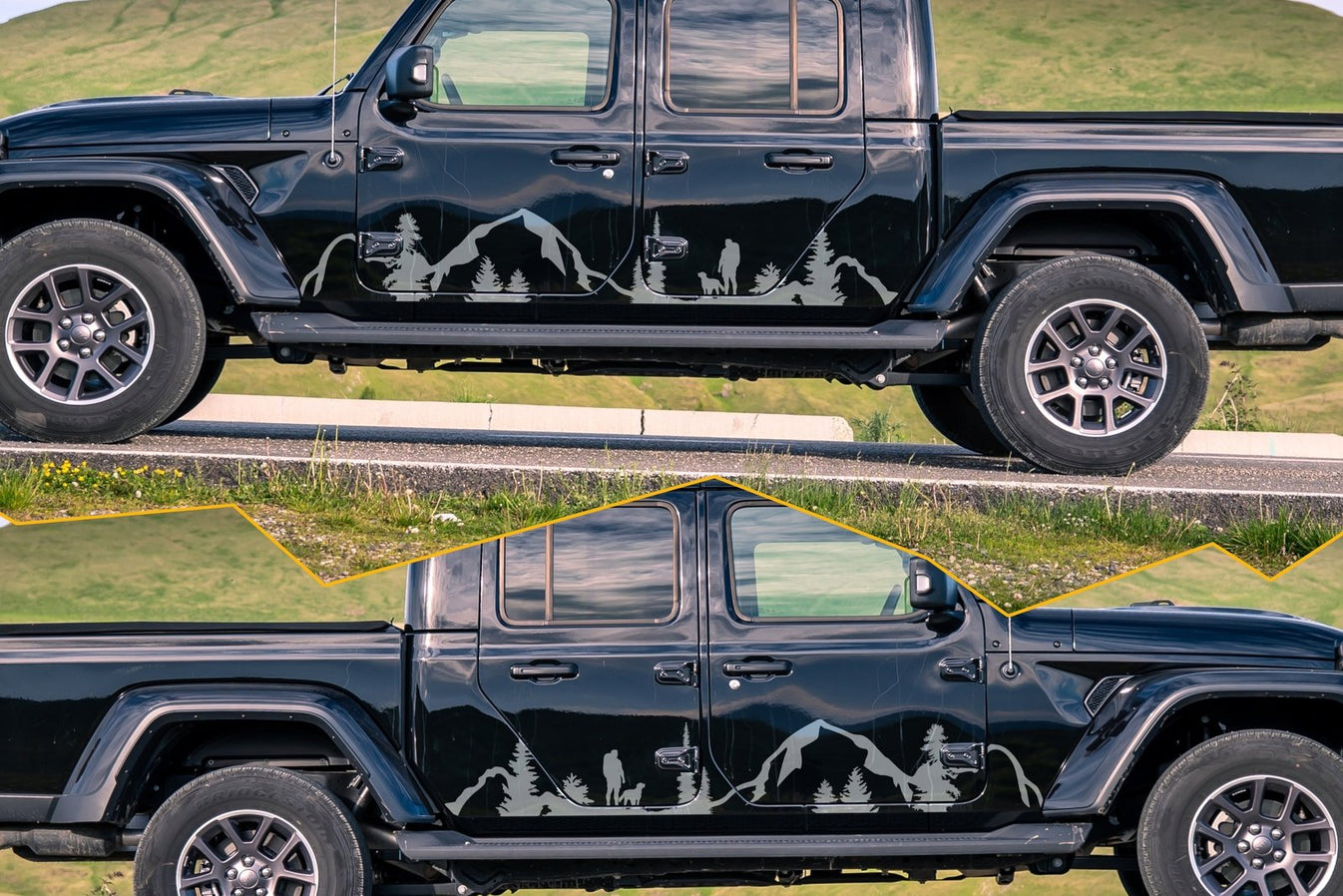 Mirrored Pair of Hiker and Dog Vinyl Decals | 294P – Strange Motion ...